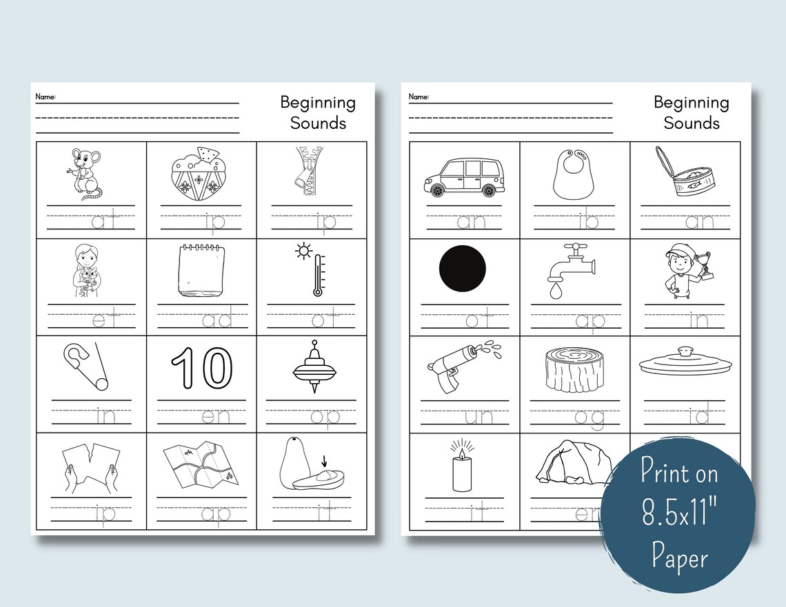 5 CVC Beginning Sound Worksheets | CVC Words | Printable | Phonics ...