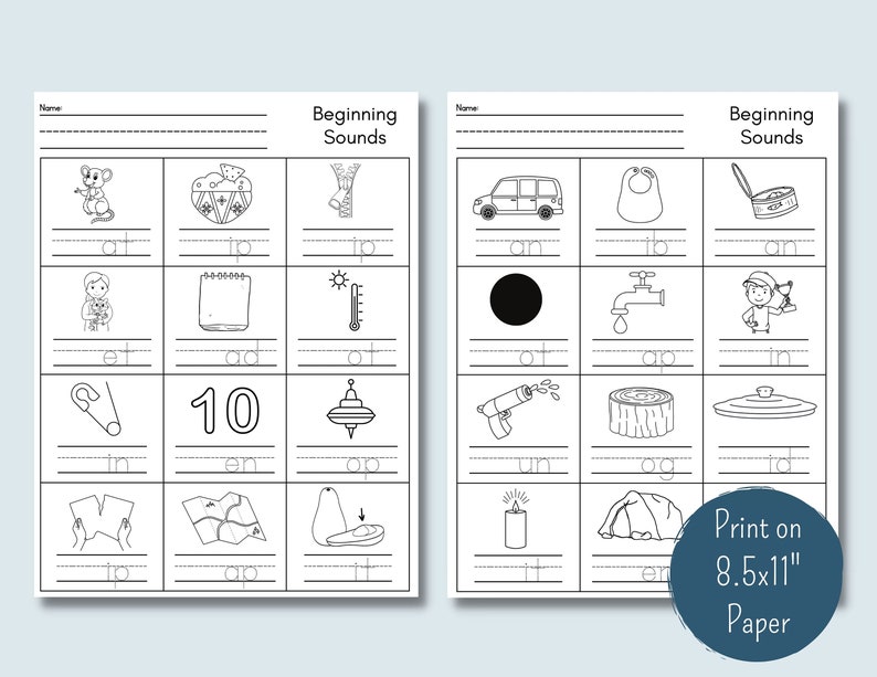5 CVC Beginning Sound Worksheets | CVC Words | Printable | Phonics ...