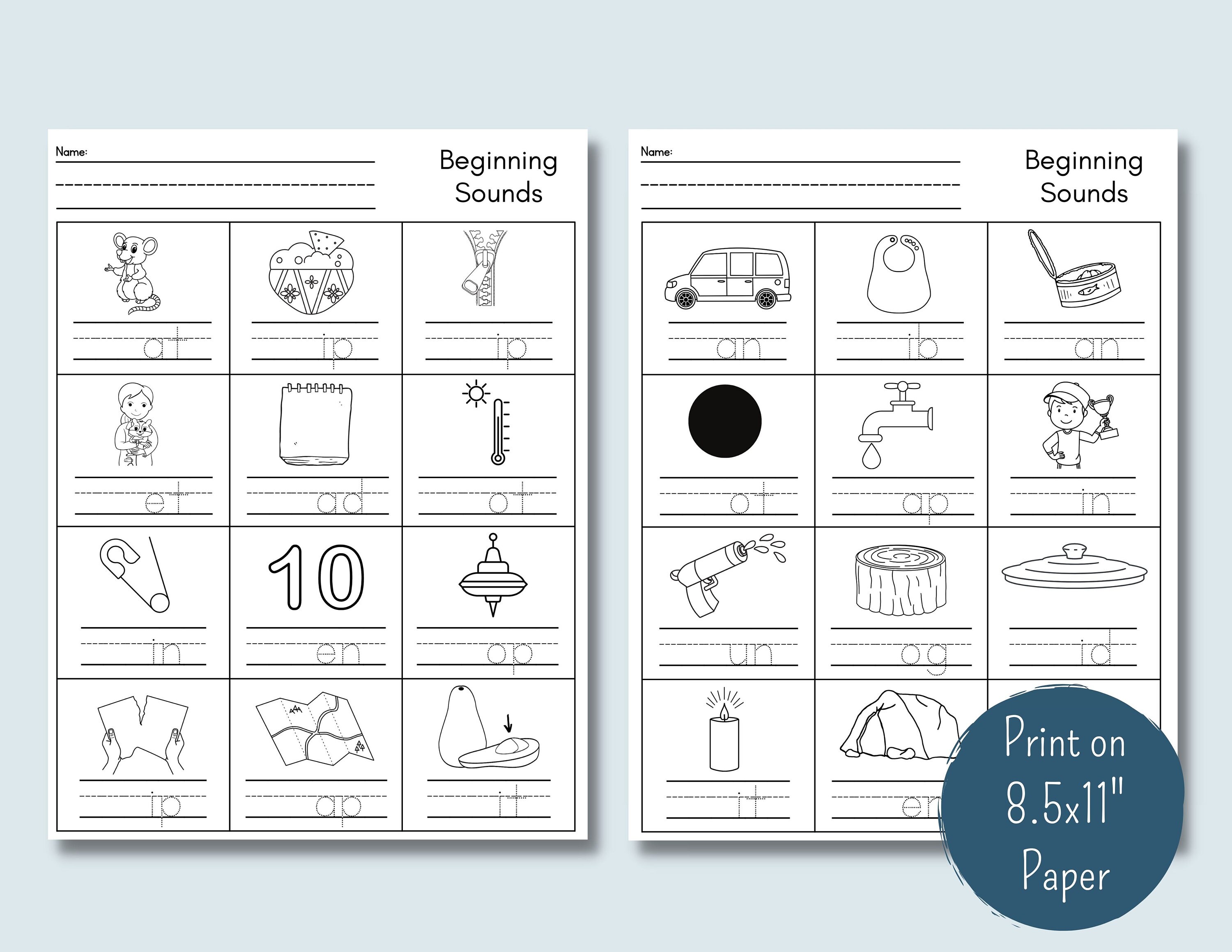 5 CVC Beginning Sound Worksheets | CVC Words | Printable | Phonics ...