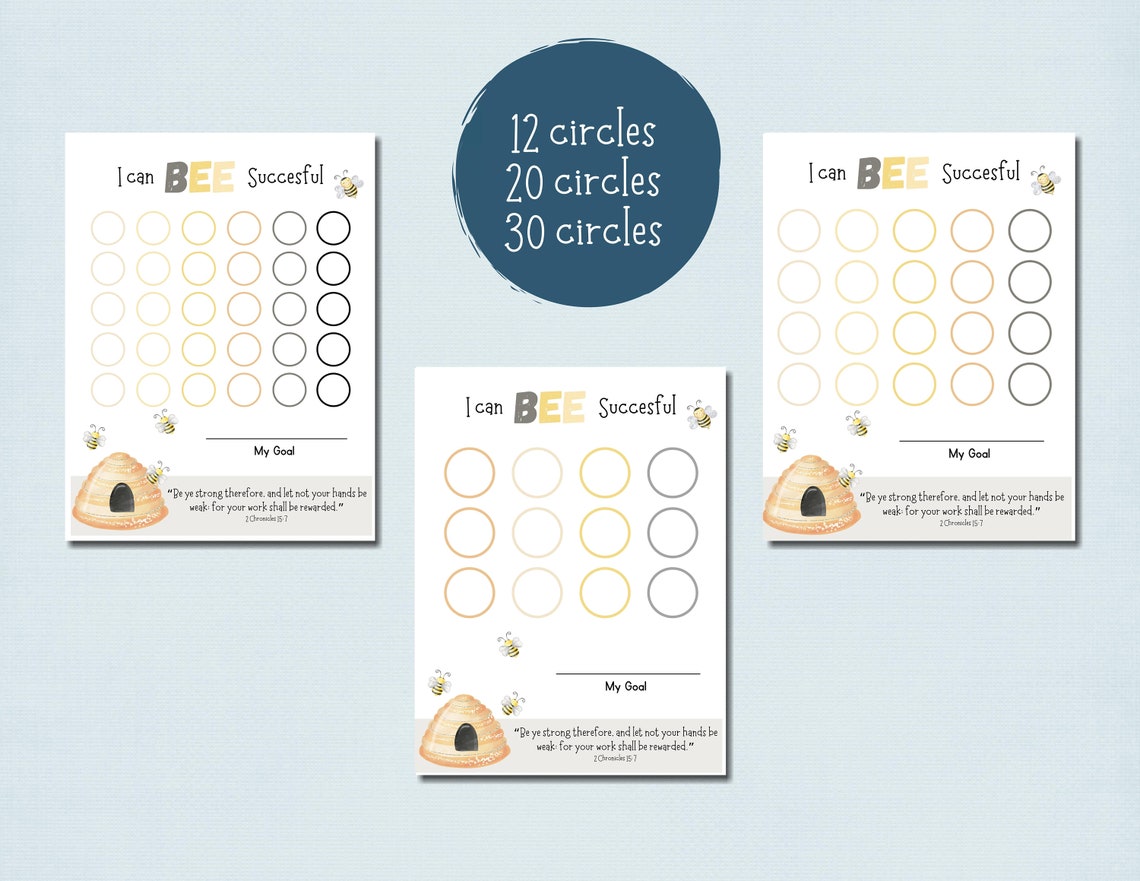 Goal Reward Chart | Kids Goal Chart | Printable Reading Chart | Bee ...