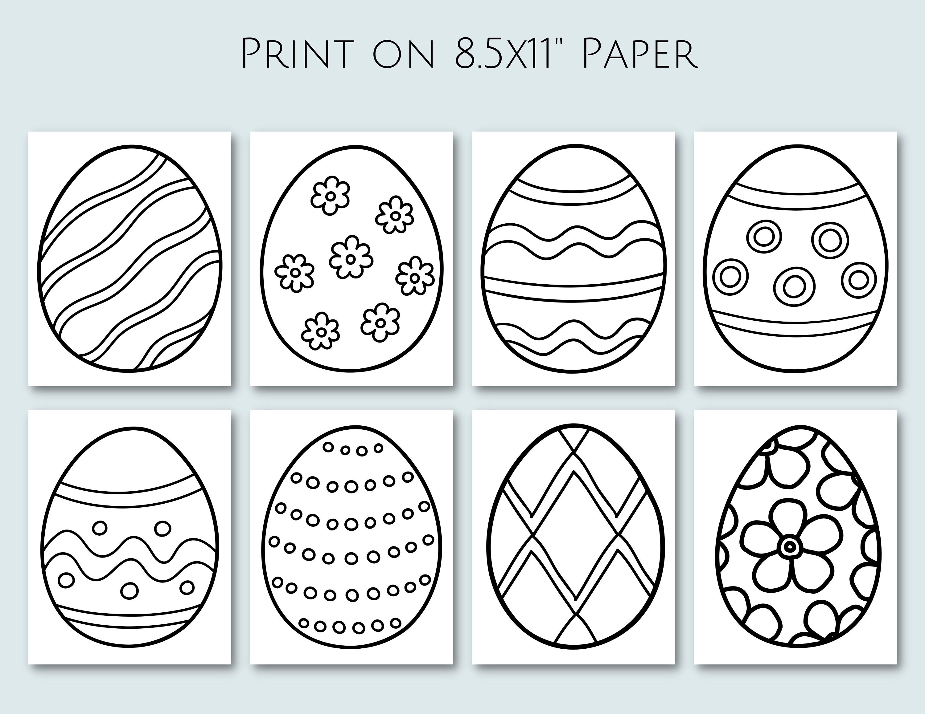20 Easter Egg Coloring Pages Variety Coloring Printable - Etsy