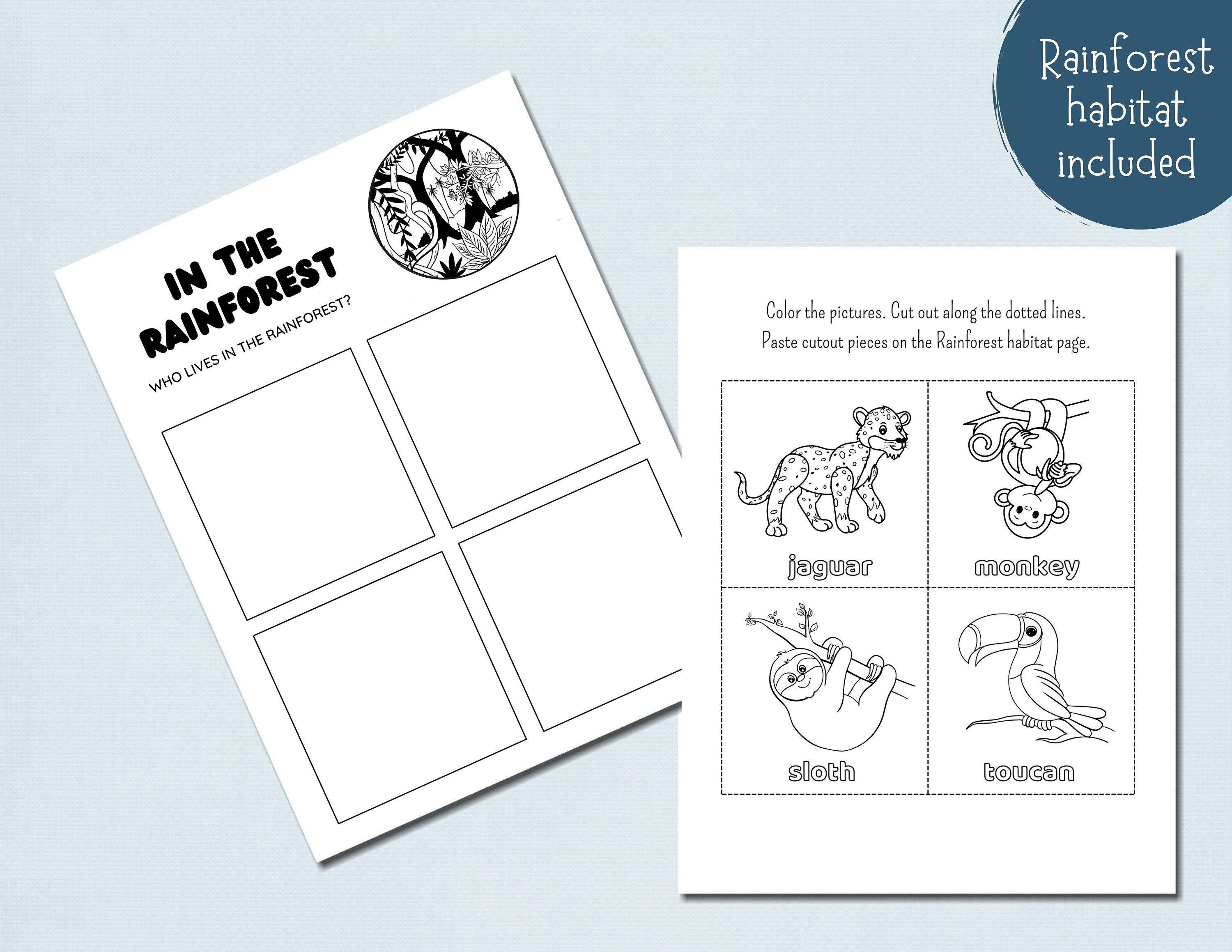 7 Animal Habitat Cut and Paste Activities Cut and Paste Animal Habitat ...