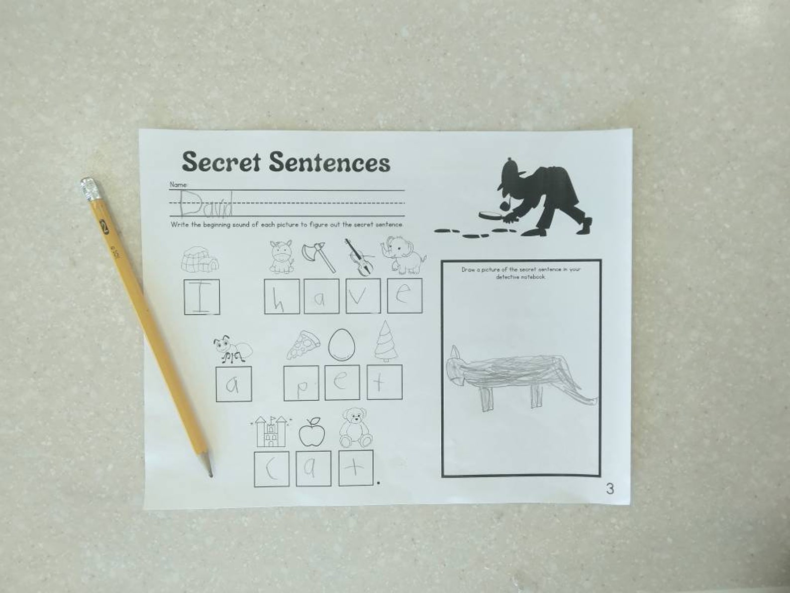 Secret Sentence Worksheets CVC Words Sight Words Handwriting Letter ...