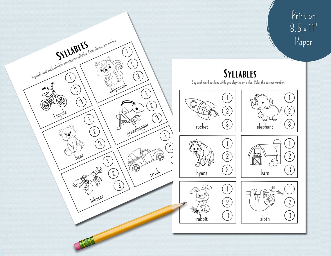 10 Syllables Worksheets | Printable Worksheets | Worksheets | Phonics ...