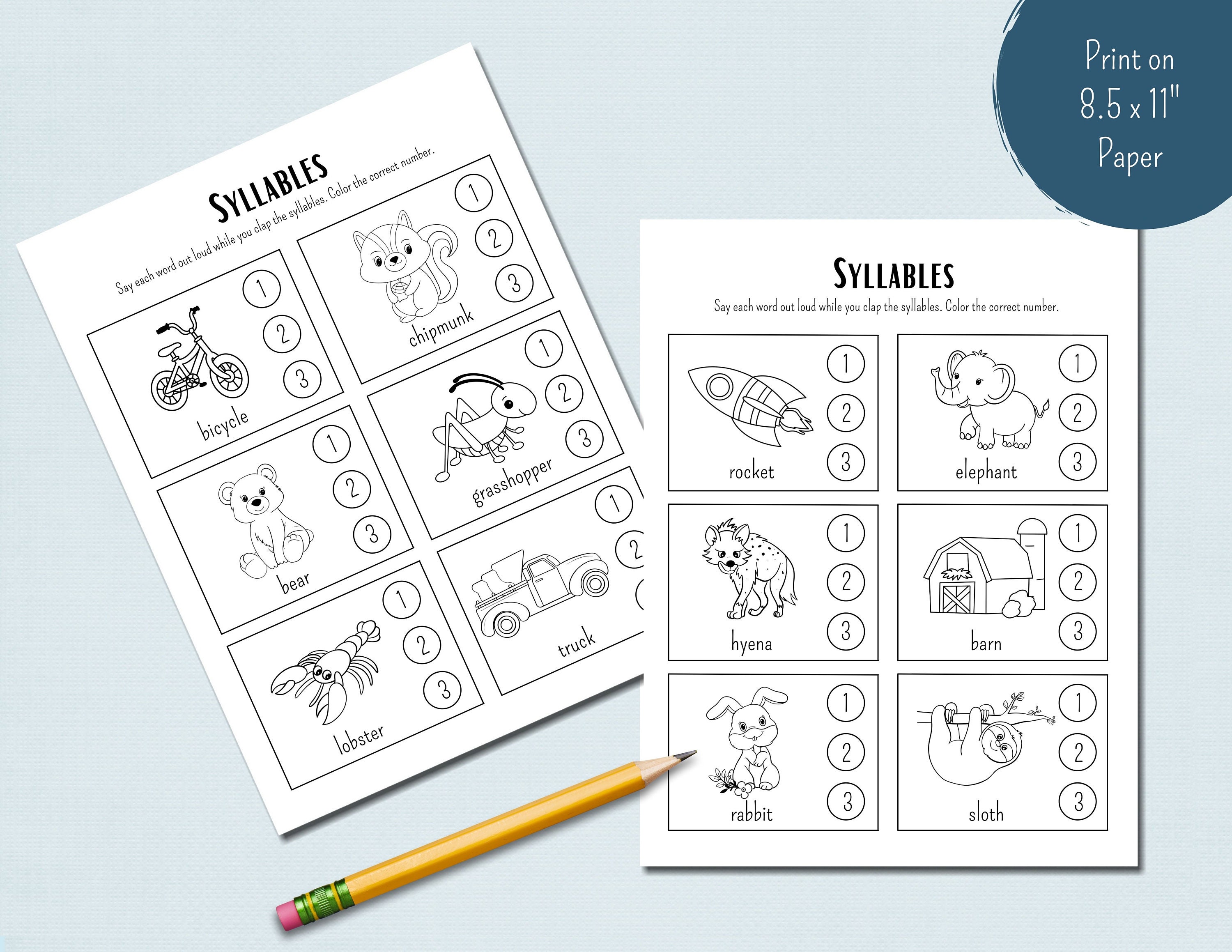 10 Syllables Worksheets | Printable Worksheets | Worksheets | Phonics ...