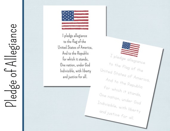 Pledge of Allegiance Handwriting Practice Printable Poster - Etsy