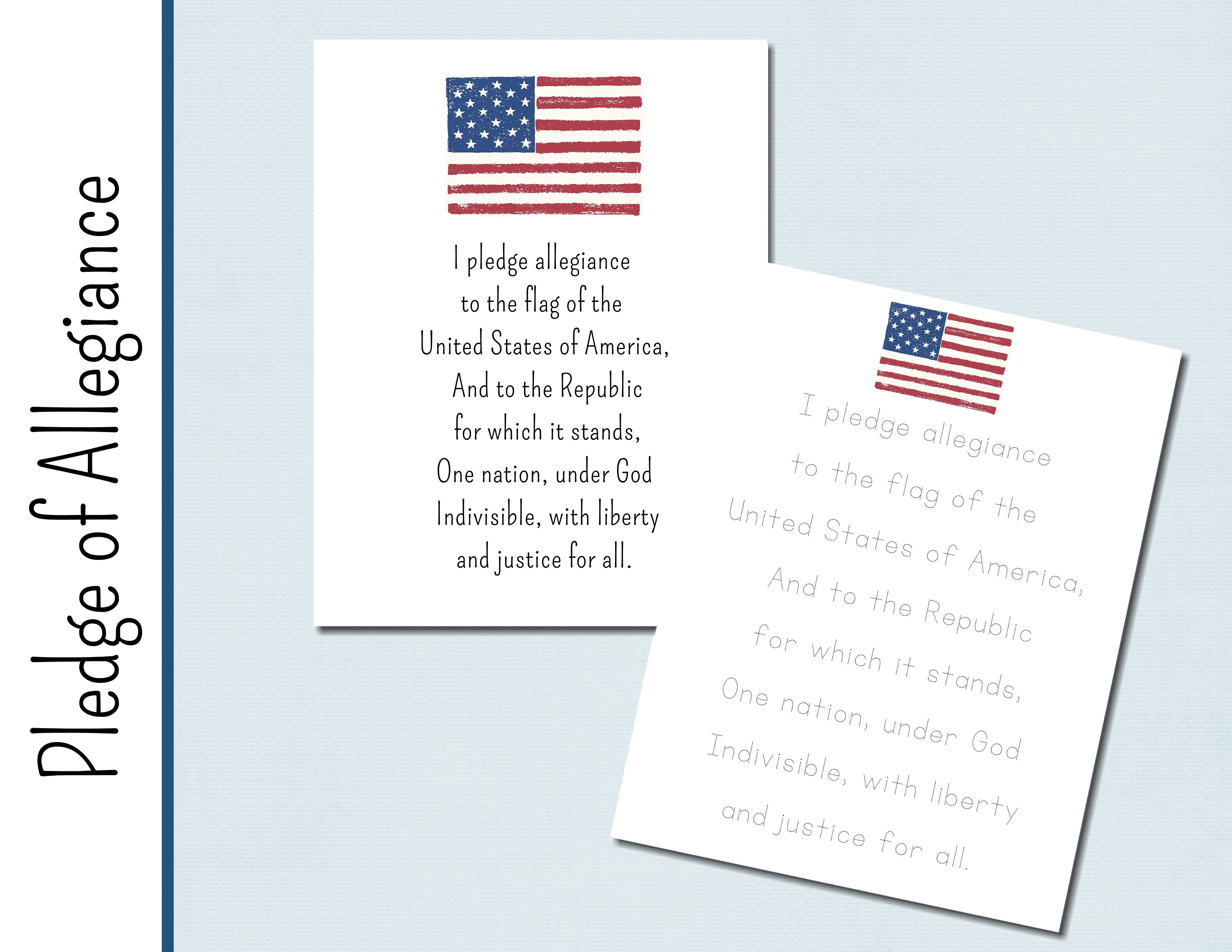 Pledge of Allegiance | Handwriting Practice | Printable Poster | Wall ...