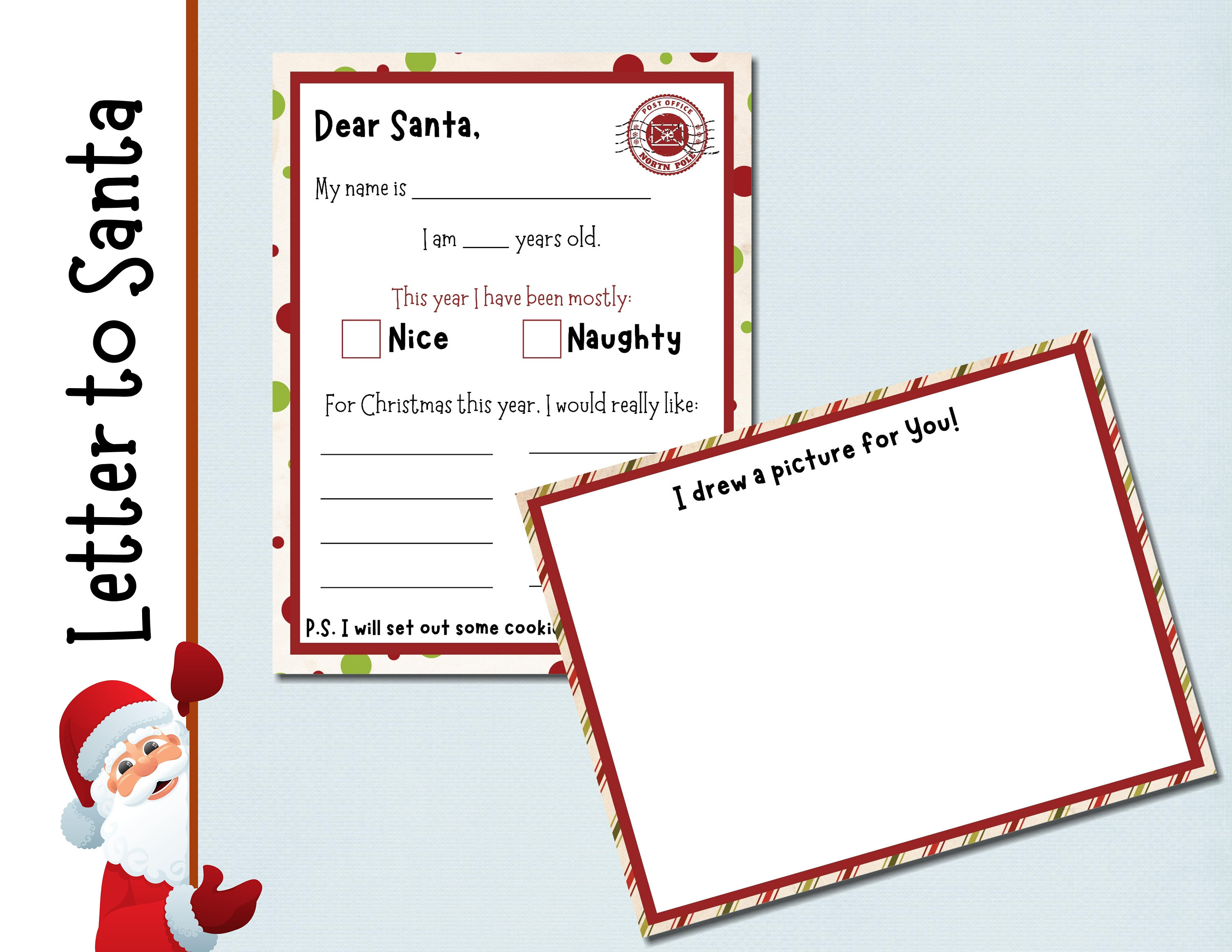 Letter to Santa Kids Christmas Write to Santa Holiday Letter to Santa ...