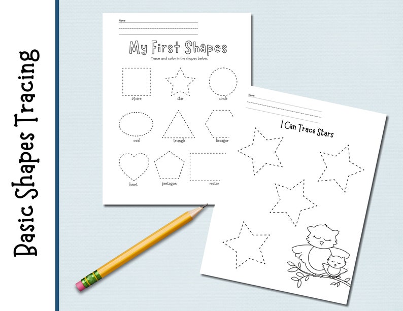 Basic Shape Tracing | Tracing Worksheets | Shapes | Learning Shapes ...