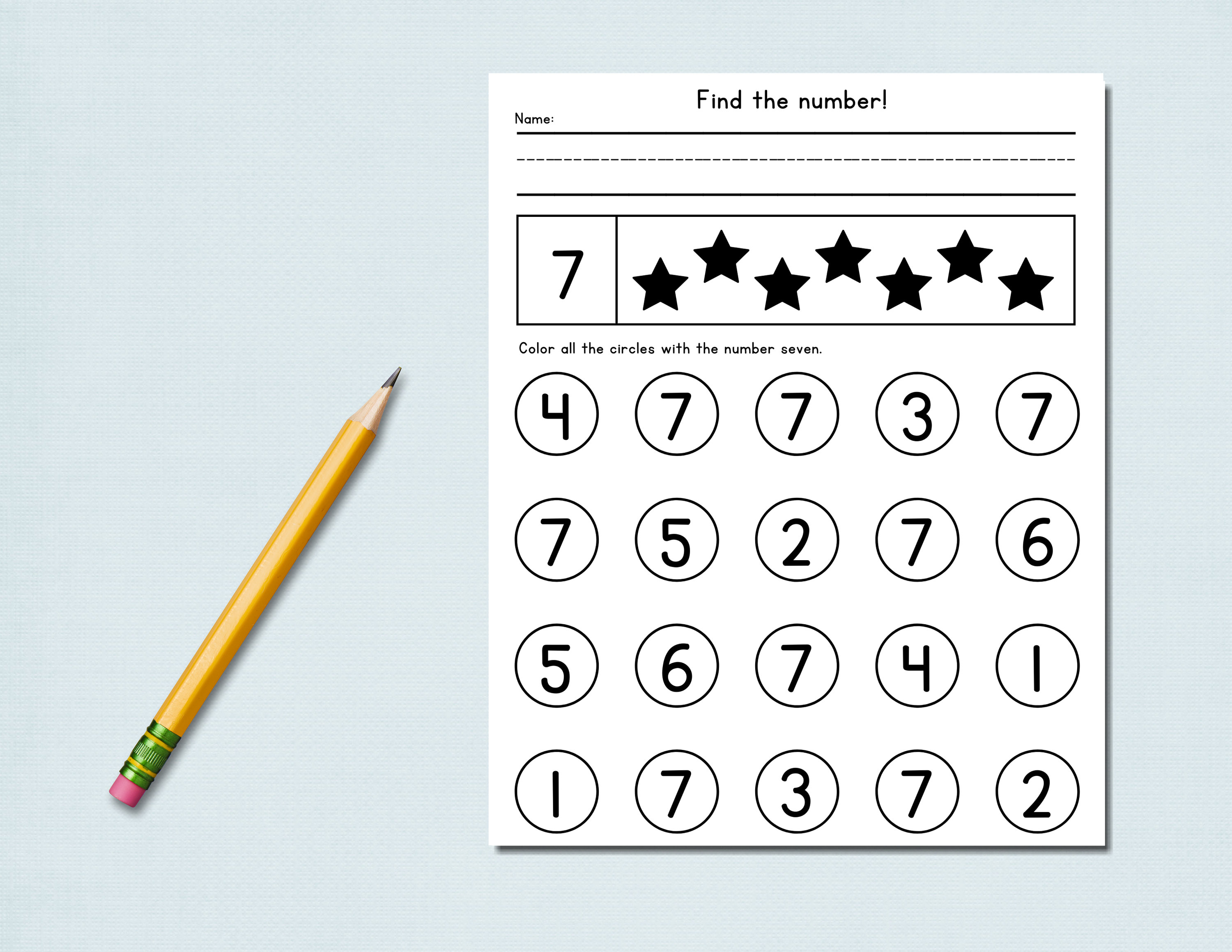 Recognizing Numbers 1 20 Worksheets