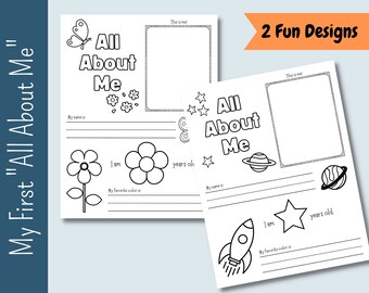 My First All About Me Preschool Kindergarten All About - Etsy
