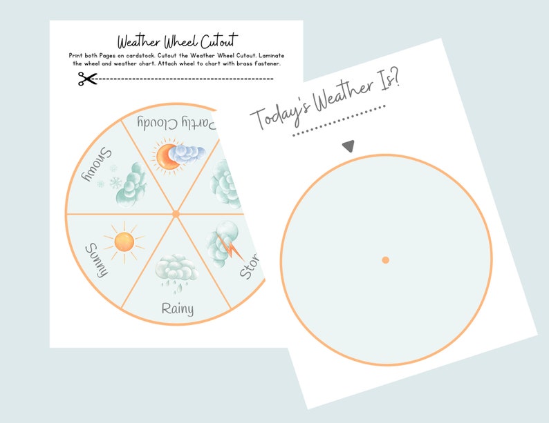 Weather Wheel | Educational | Printable Download | First Grade ...