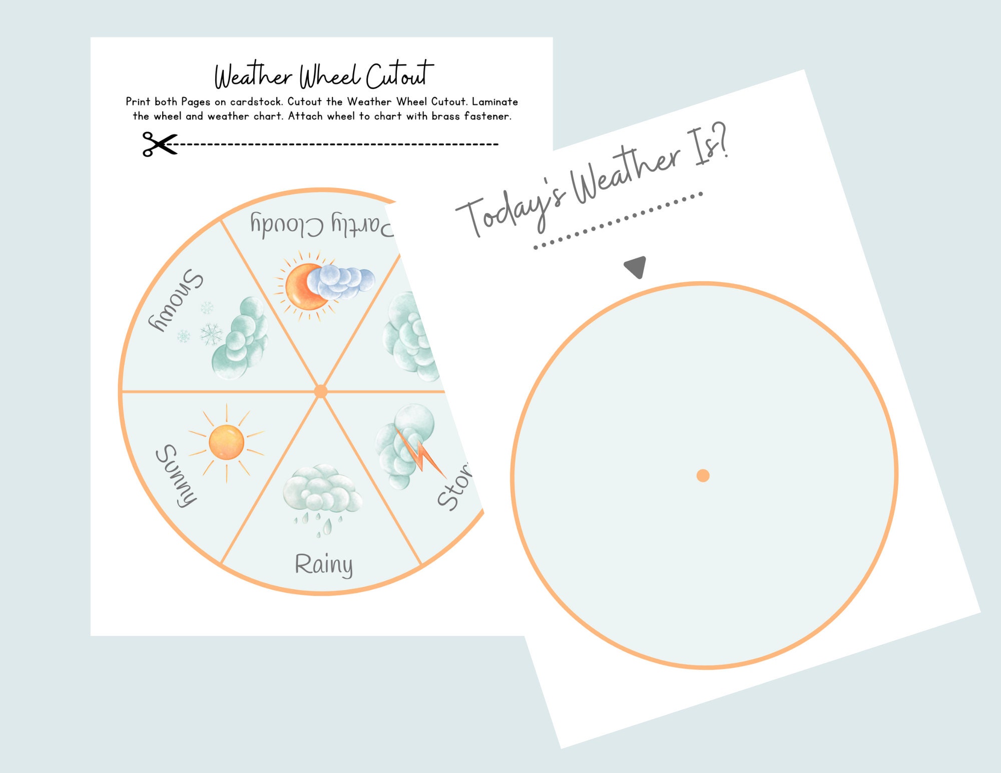 Weather Wheel | Educational | Printable Download | First Grade ...