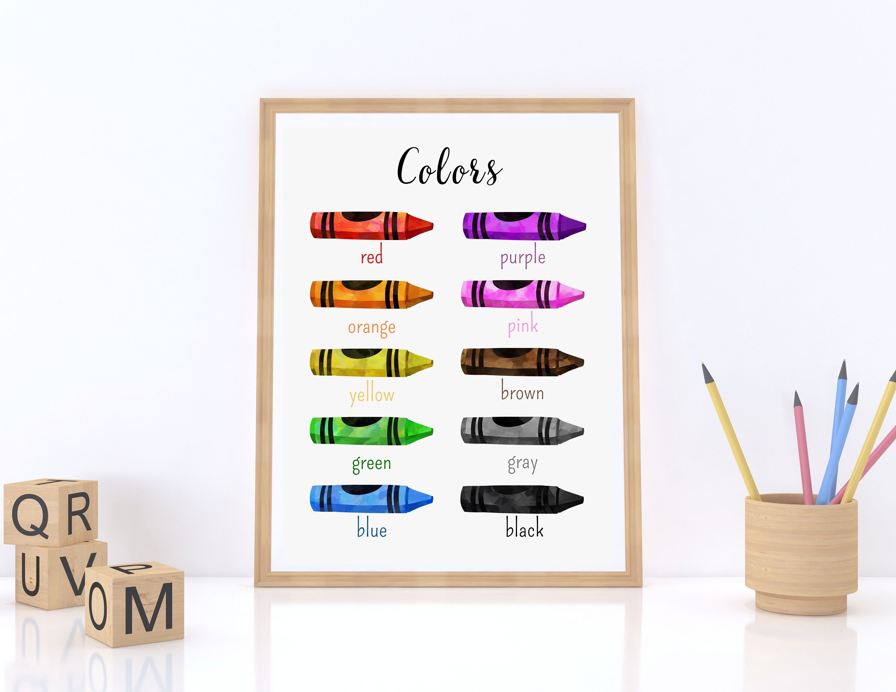 Color Poster | Educational Wall Art | Learning Colors | Color | Crayon ...