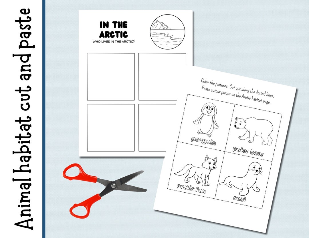 7 Animal Habitat Cut and Paste Activities | Cut and Paste | Animal ...
