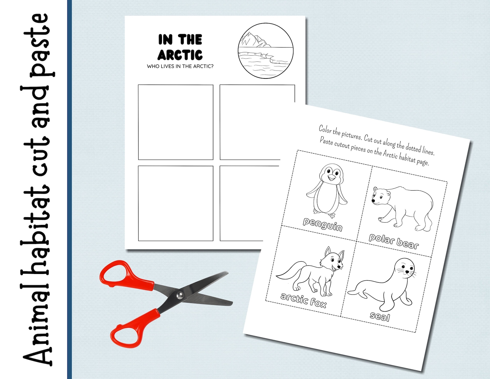 7 Animal Habitat Cut and Paste Activities | Cut and Paste | Animal ...