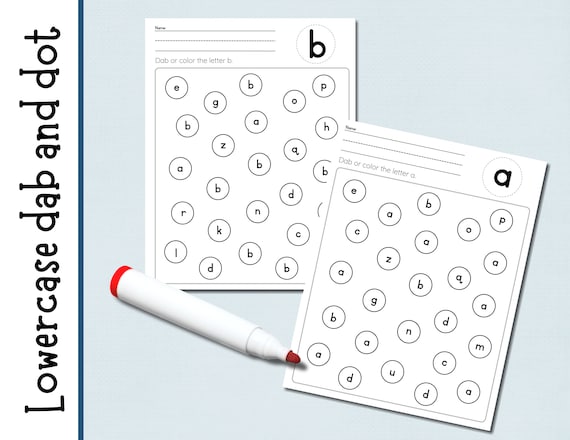Lowercase Alphabet Dab and Dot Alphabet Search 26 | Etsy