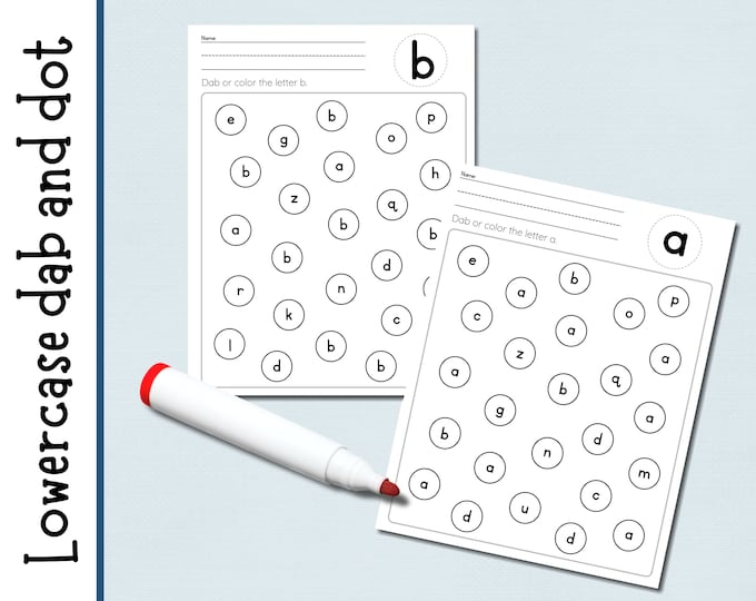 26 Printable Alphabet Lowercase Dab It Worksheets | Preschool-kdg ...