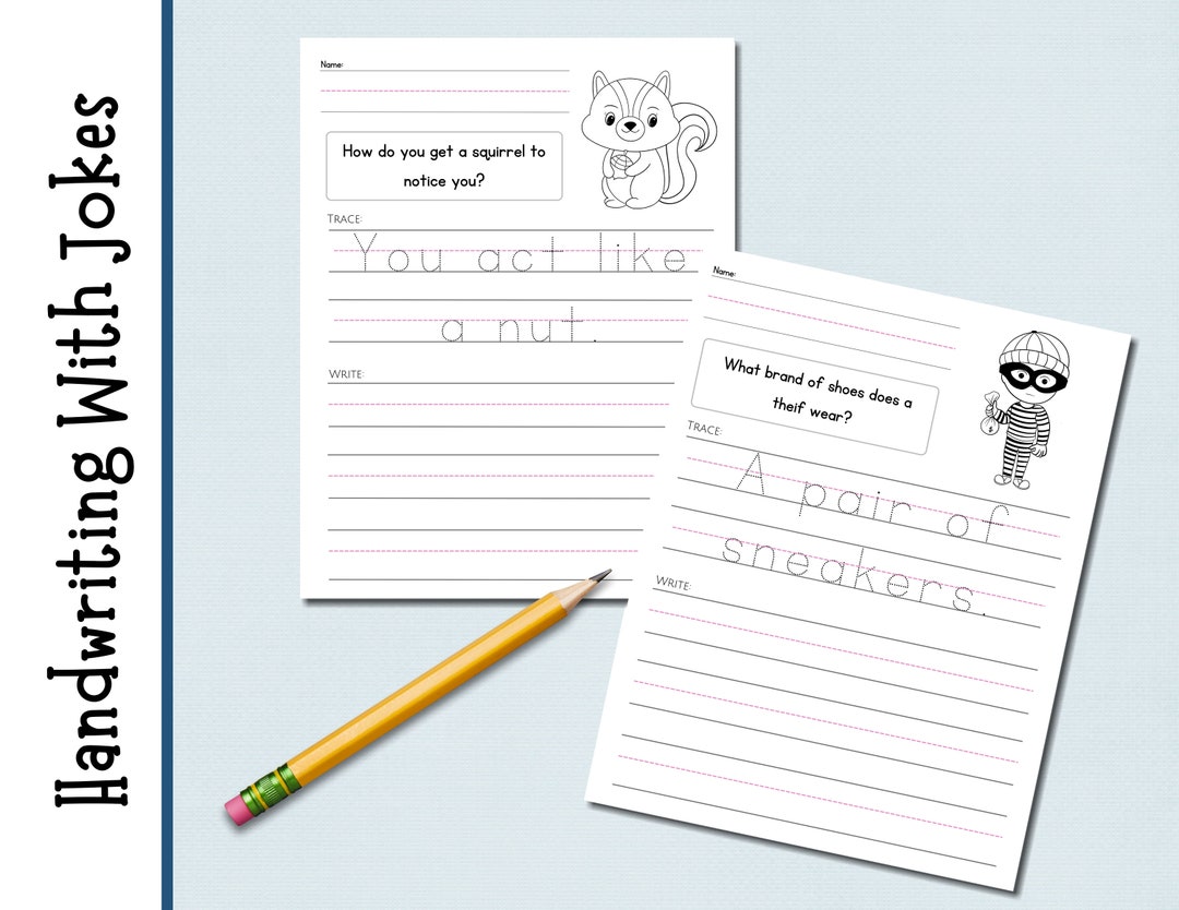 25 Handwriting With Jokes | Fun Penmanship Worksheets | Fun Worksheets ...