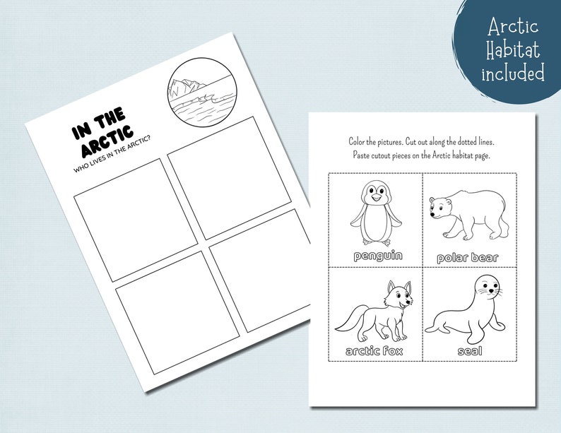 7 Animal Habitat Cut and Paste Activities | Cut and Paste | Animal ...