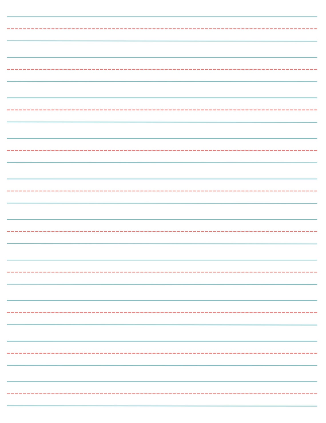 Blank Handwriting Pages | Lined Paper | Practice Writing Paper ...