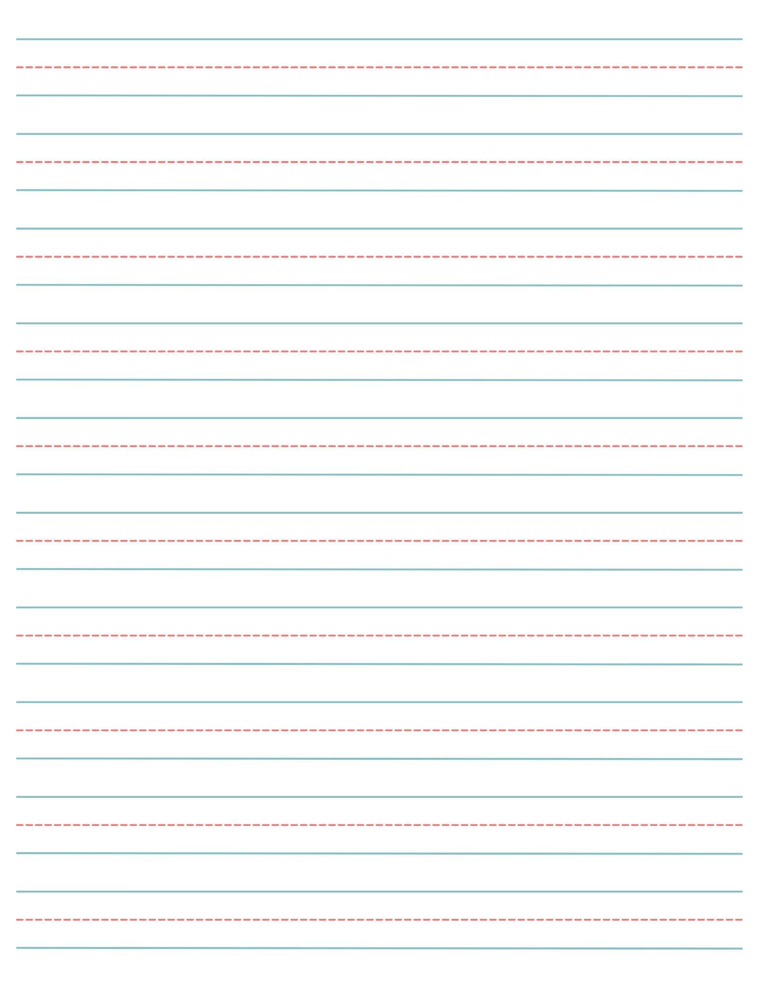 Blank Handwriting Pages | Lined Paper | Practice Writing Paper ...
