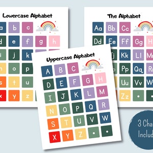 3 Alphabet Chart | ABC Chart | Uppercase | Lowercase | Preschool ...