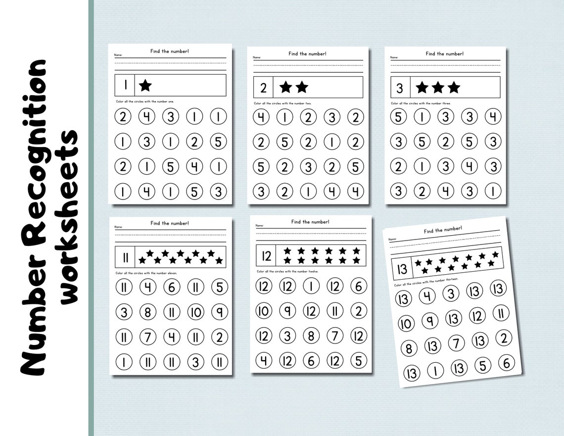 1-20 Number Recognition Math Worksheets 20 Pages Simple - Etsy