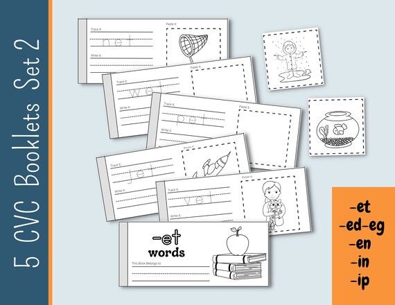 CVC Books Set 2 CVC Words Printable Phonics CVC Words | Etsy