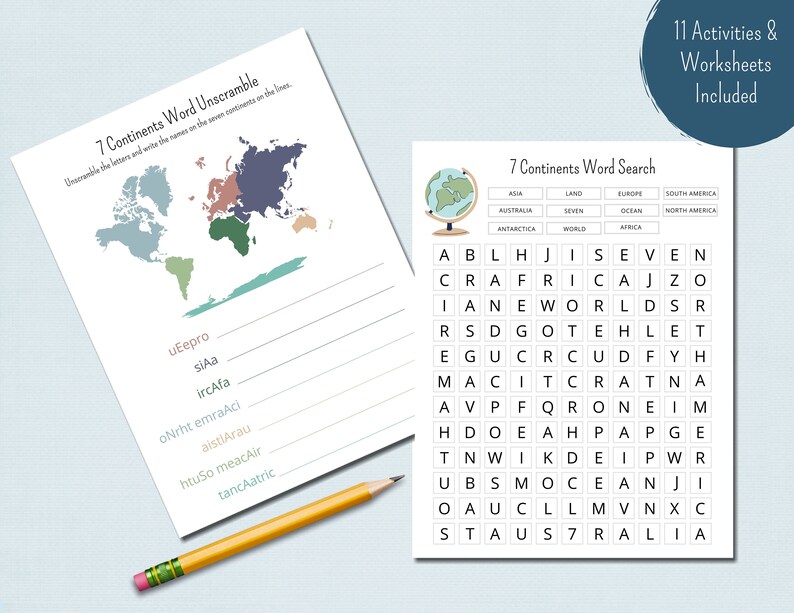 7 Continents Educational Bundle | Worksheets and Activities | World ...