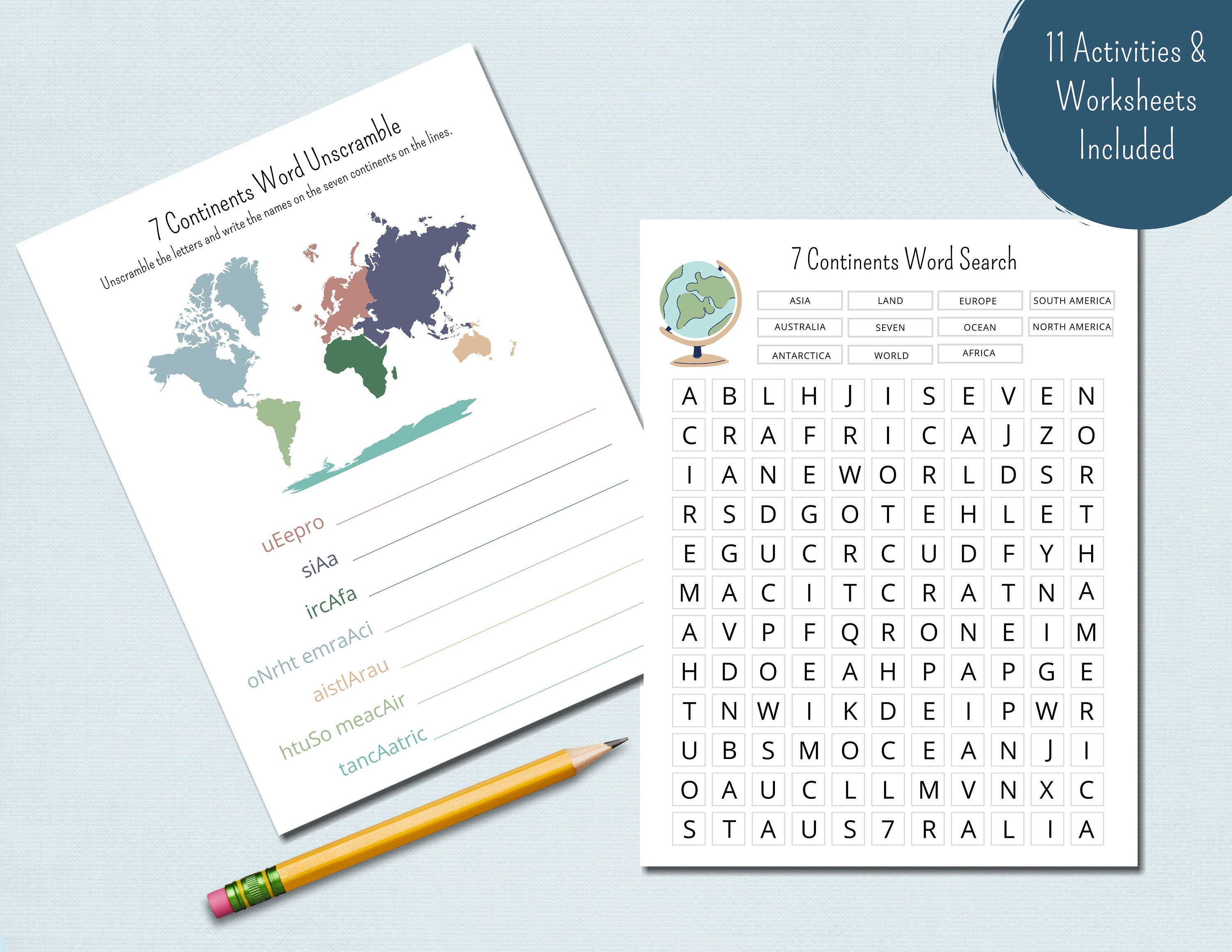 7 Continents Educational Bundle | Worksheets and Activities | World ...