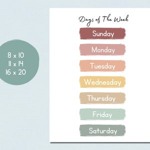 Months of the Year Chart | Days of the Week | Printable | Charts ...
