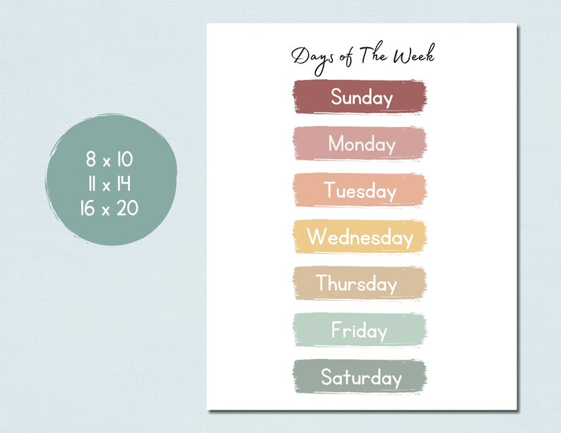 Months of the Year Chart | Days of the Week | Printable | Charts ...