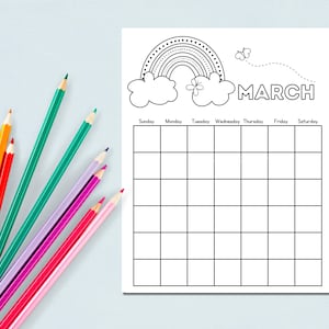 Coloring Calendar | Perpetual Calendar | Calendar for Kids | Printable ...
