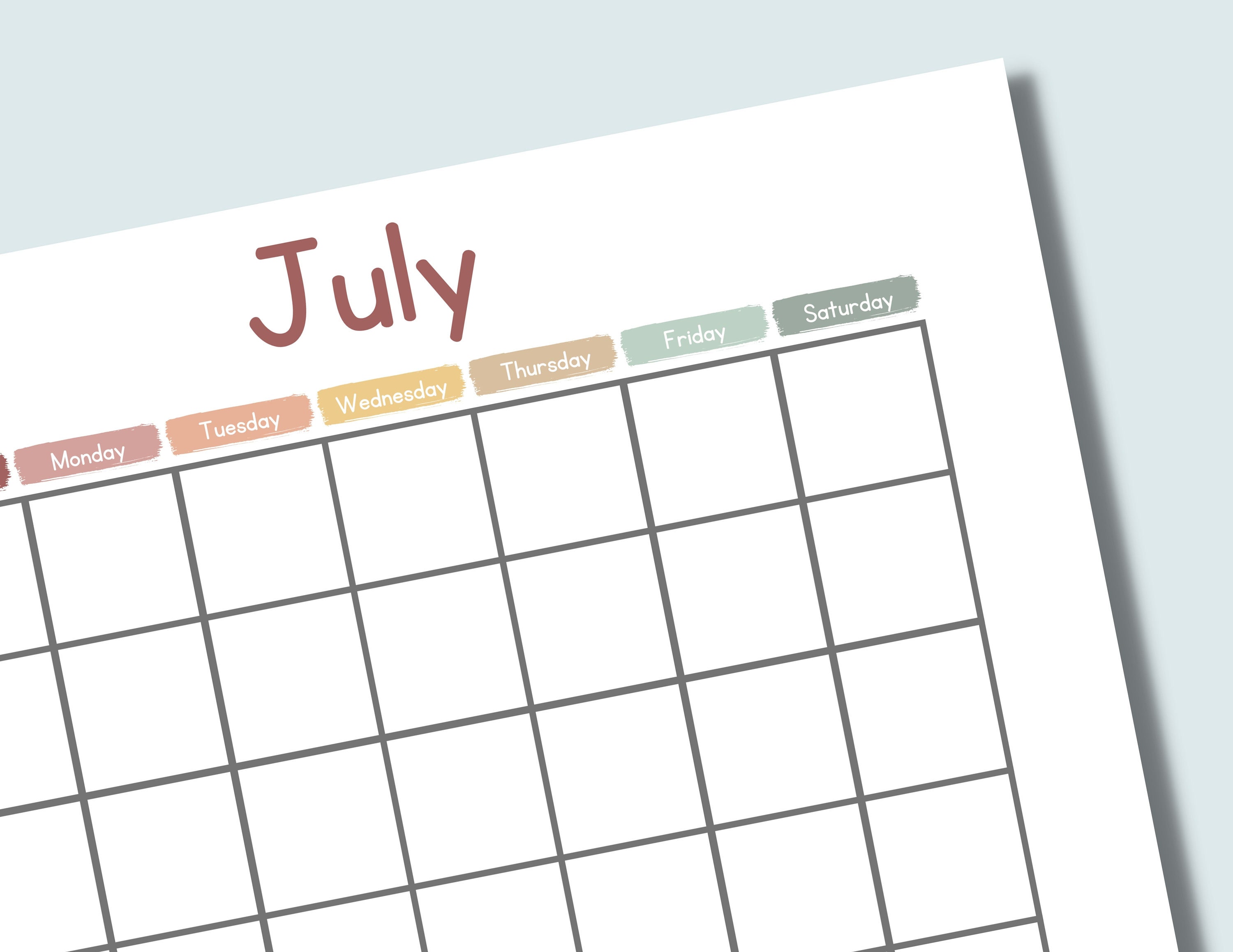 Blank Printable Calendar | Perpetual Calendar | Calendar for Kids ...