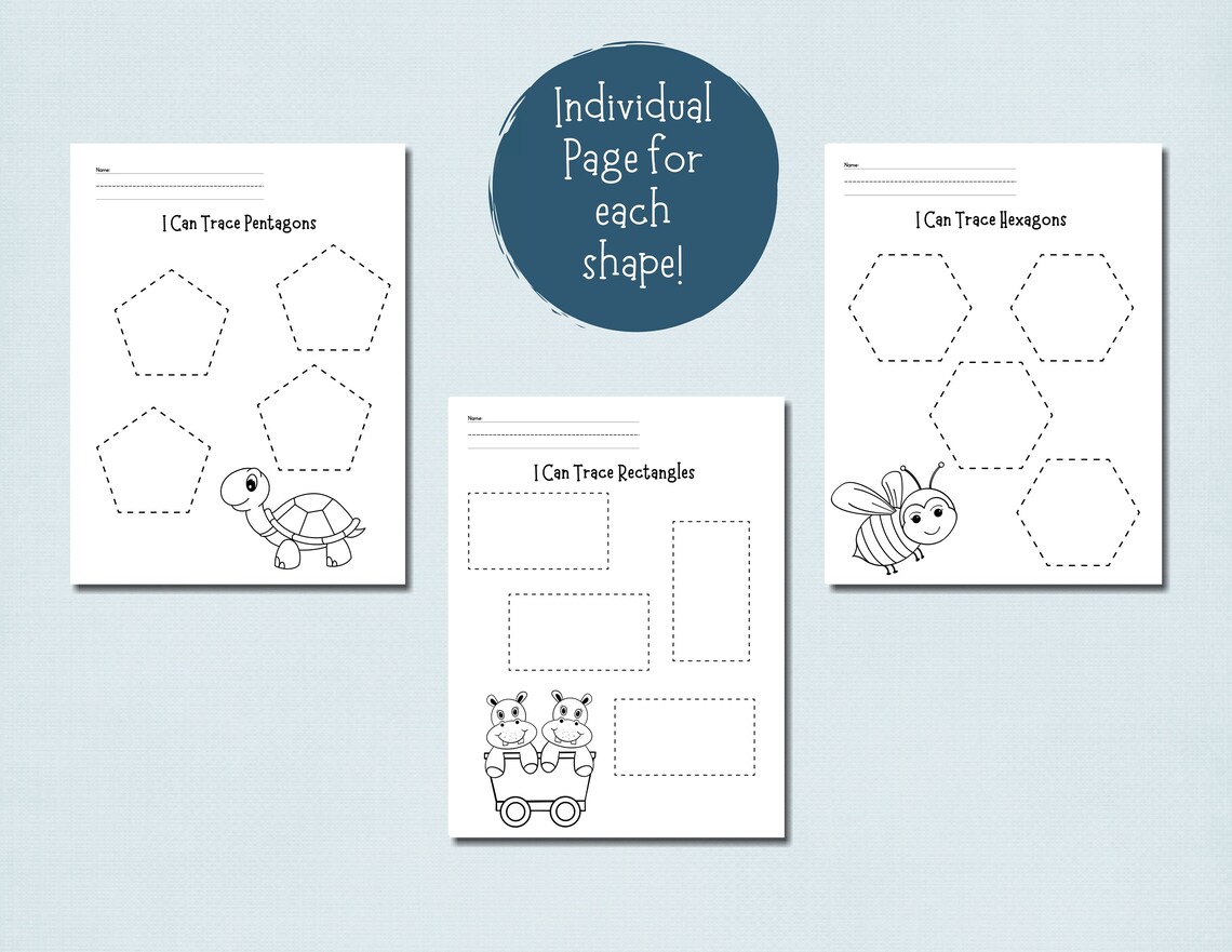 Basic Shape Tracing Tracing Worksheets Shapes Learning - Etsy