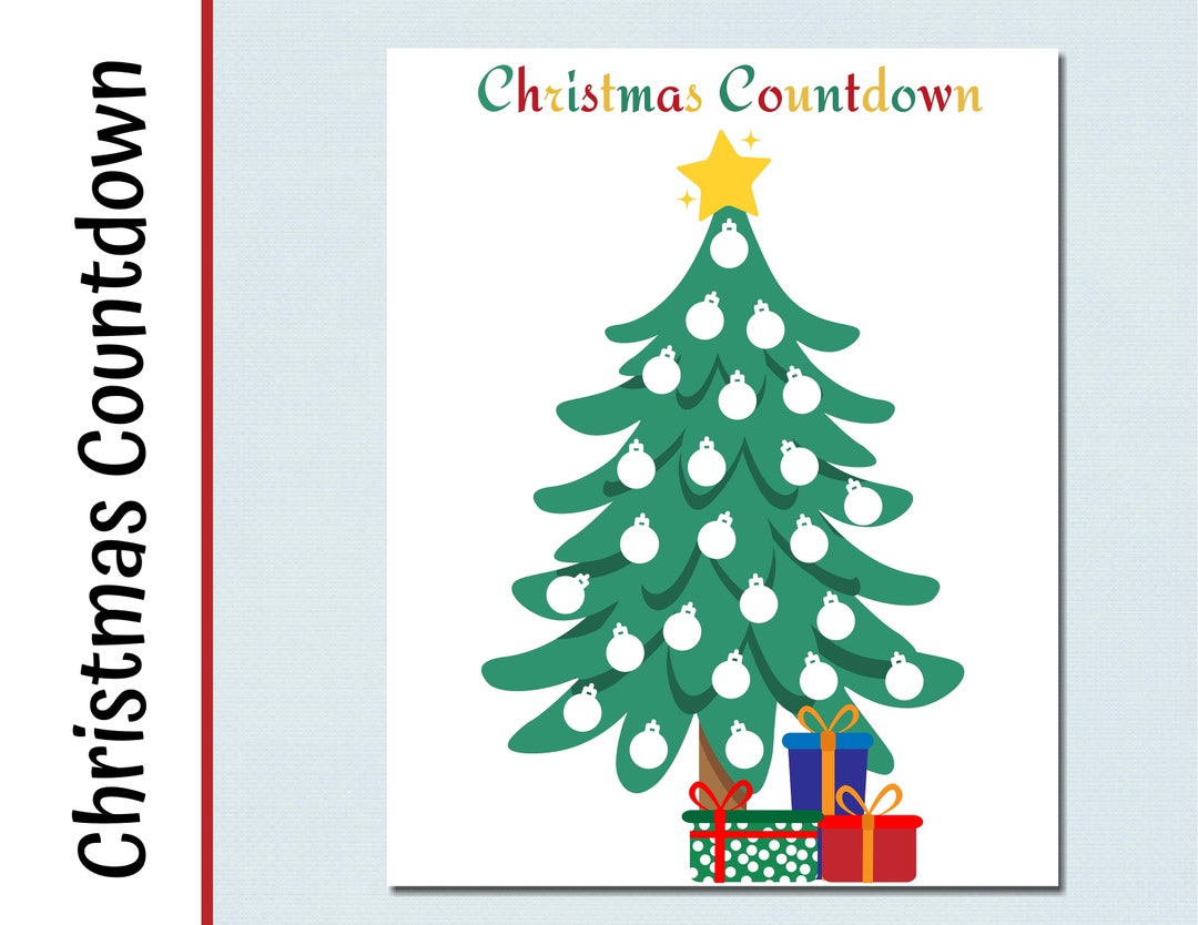 Christmas Countdown Chart | Countdown to Christmas | Christmas Tree ...