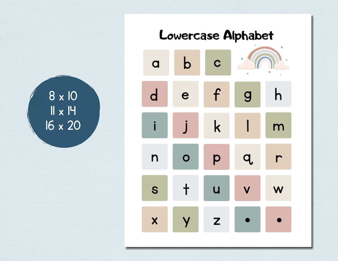 3 Alphabet Chart | ABC Chart | Uppercase | Lowercase | Preschool | Wall ...