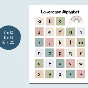 3 Alphabet Chart | ABC Chart | Uppercase | Lowercase | Preschool | Wall ...