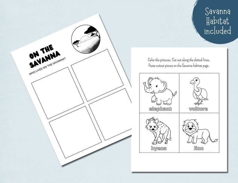 7 Animal Habitat Cut and Paste Activities Cut and Paste Animal Habitat ...