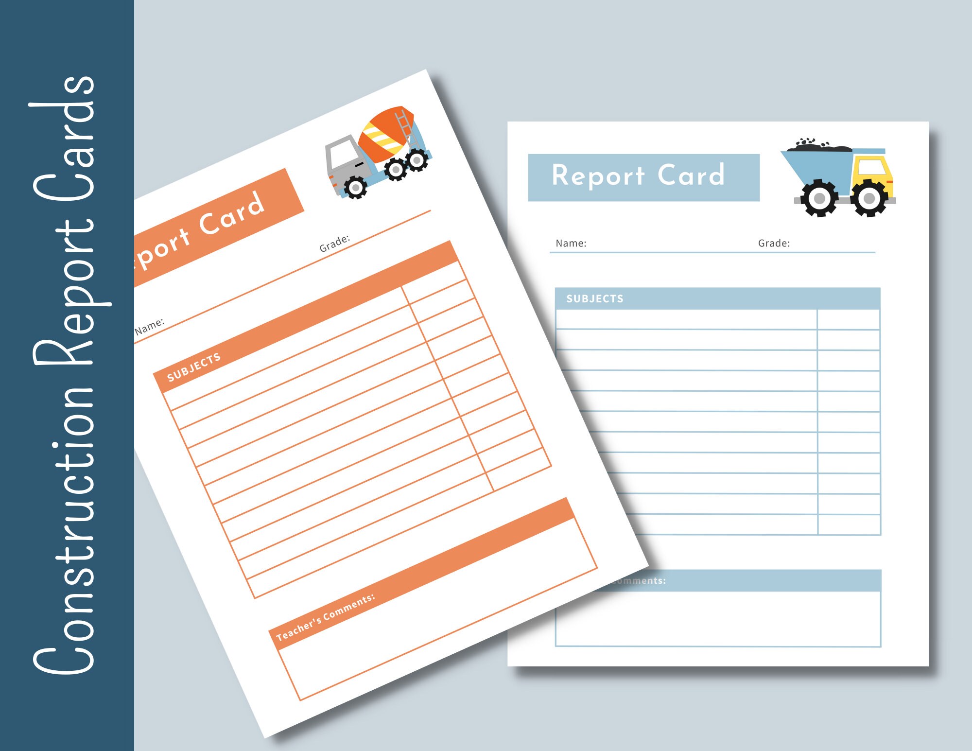 Printable Report Card | Construction | Homeschool | Educational ...