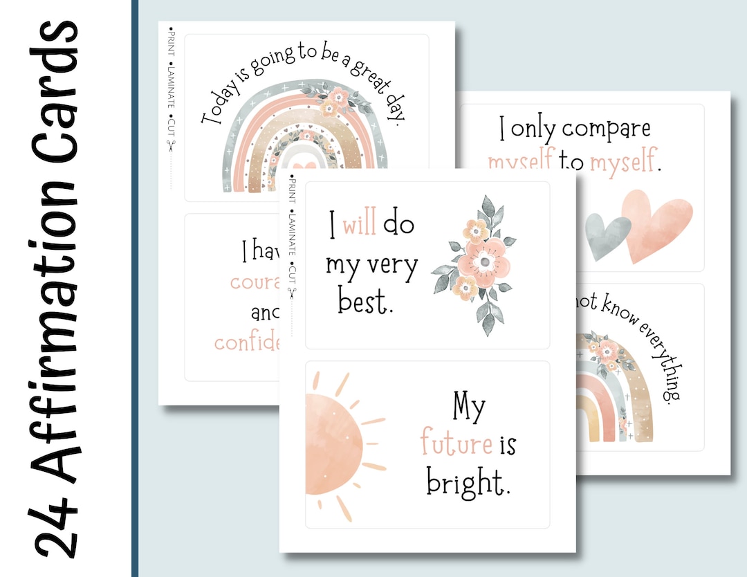 24 Kids Affirmation Cards | Affirmation Notes | Kids | Encouraging ...