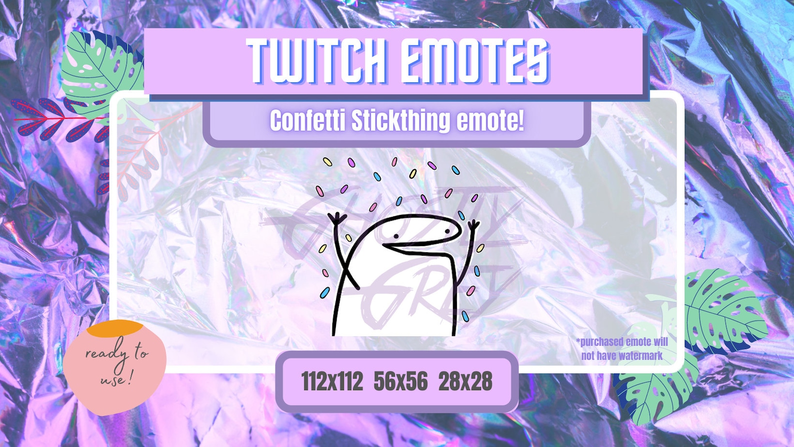 Confetti Stickthing Emote | Meme Twitch Emotes | Twitch Emote Funny ...