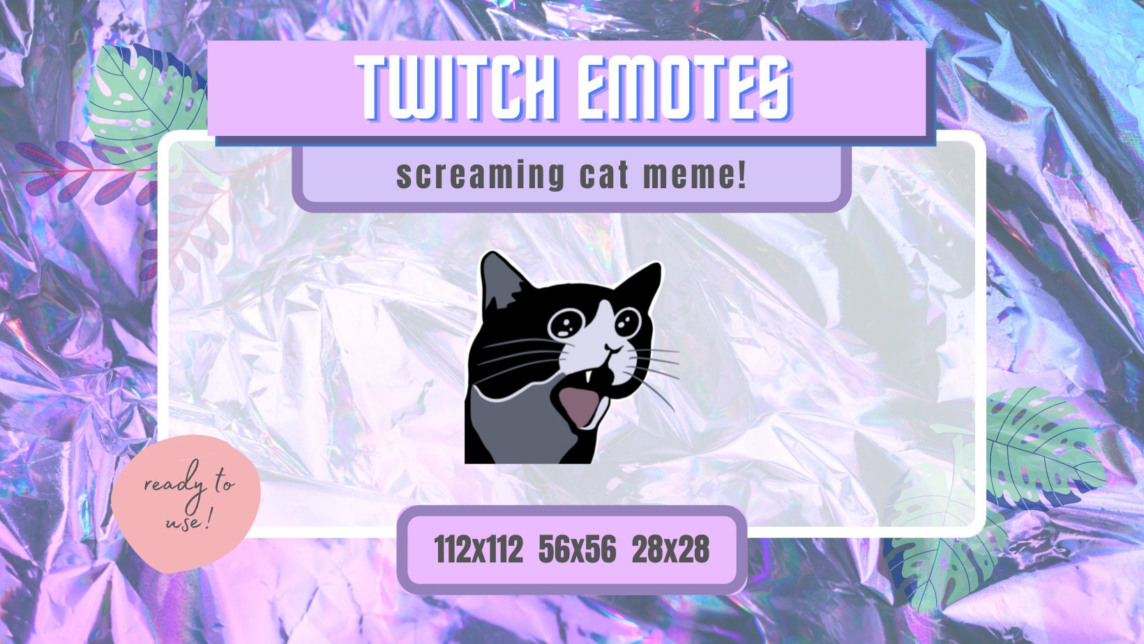 Screaming Cat Meme Emote / Meme Twitch emotes / Twitch Emote - Etsy México