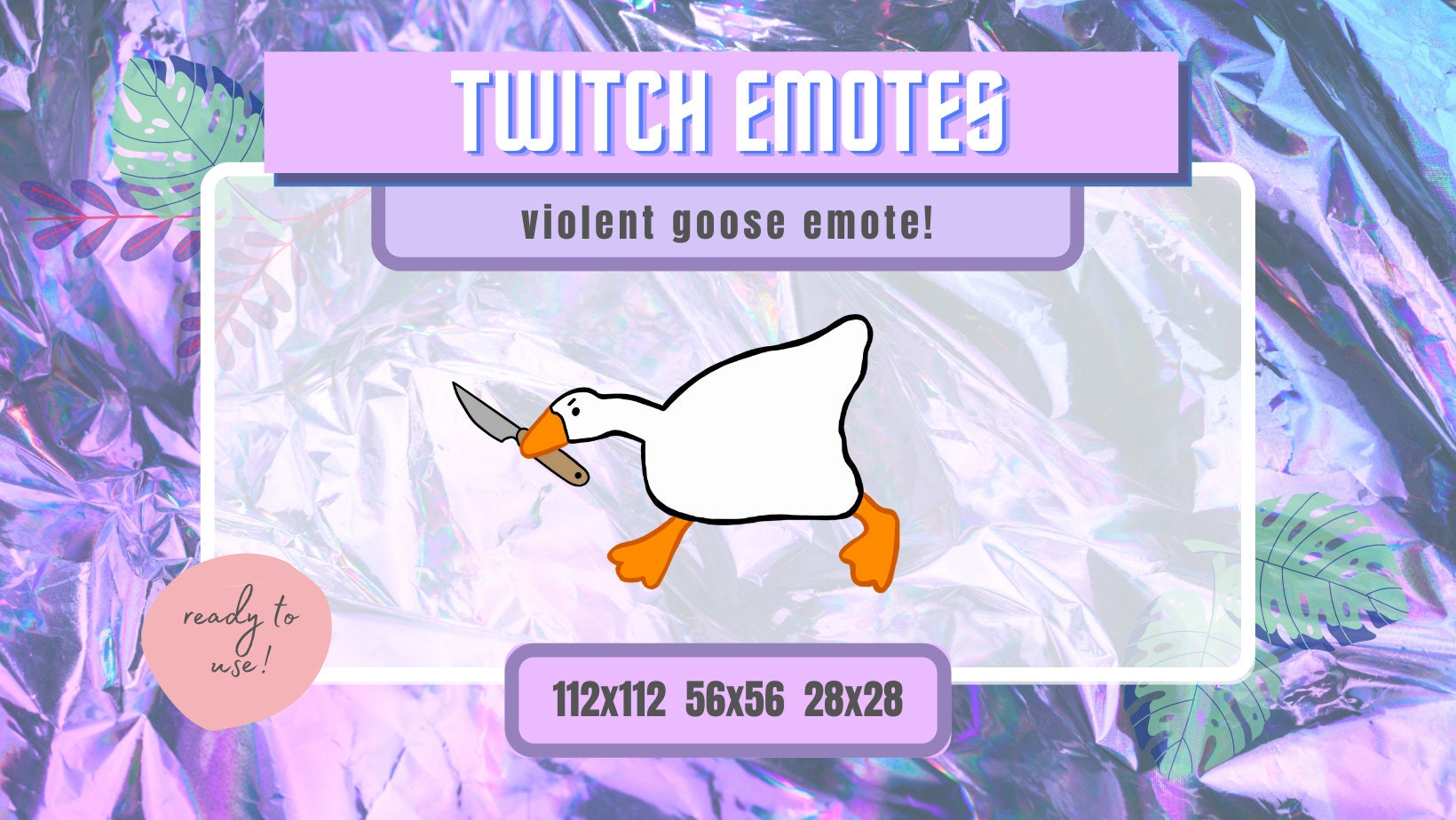 Violent Goose Emote | Meme Twitch Emotes | Twitch Emote Funny | Youtube ...