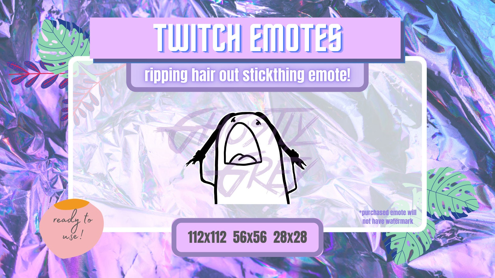 Hair Pull Stickthing Emote | Meme Twitch Emotes | Twitch Emote Funny ...