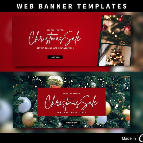Christmas Website Banner Template Editable Holiday Web - Etsy