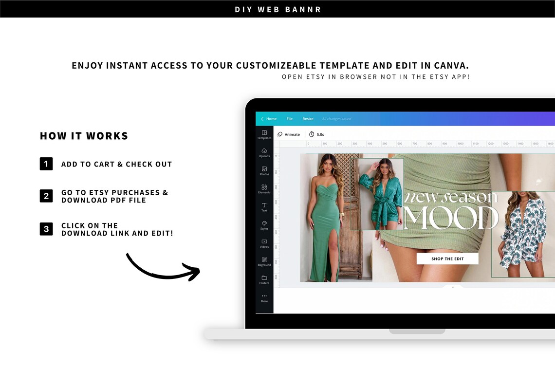 Boutique Website Banner Template New Collection Website - Etsy