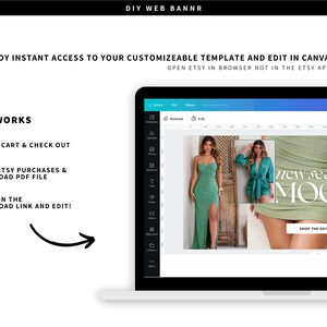 Boutique Website Banner Template New Collection Website - Etsy