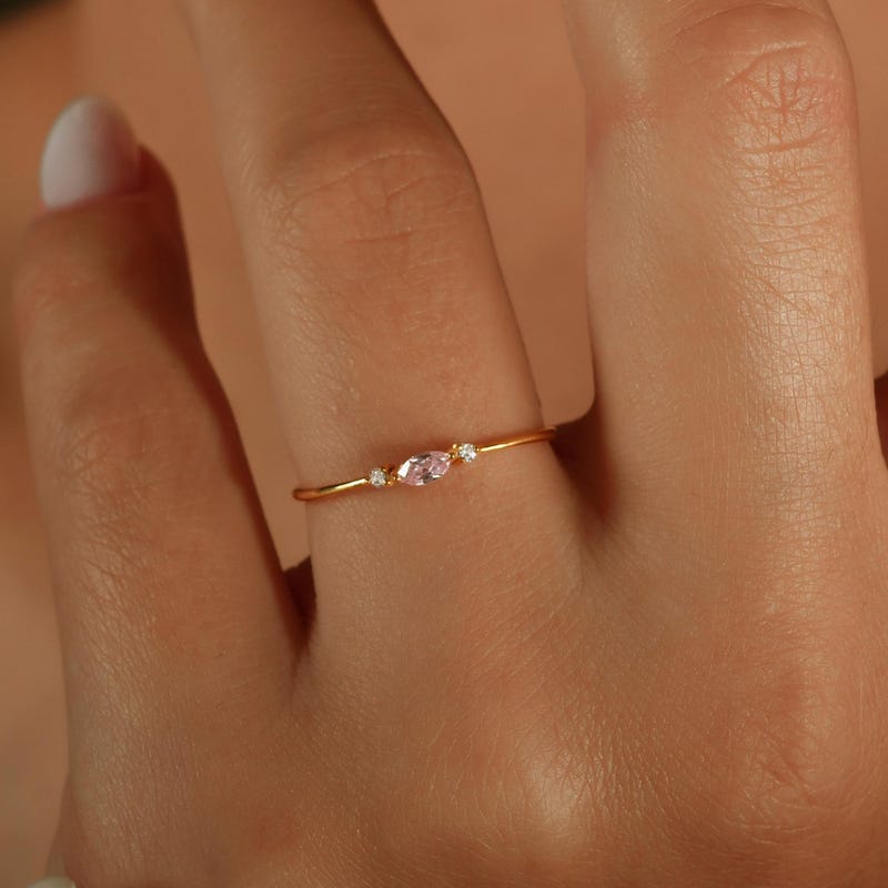 Pink Pave Diamond Band - Etsy UK
